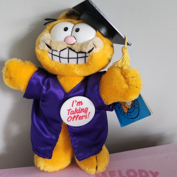 Toys | Vintage Garfield Graduation Plush With Tag | Poshmark